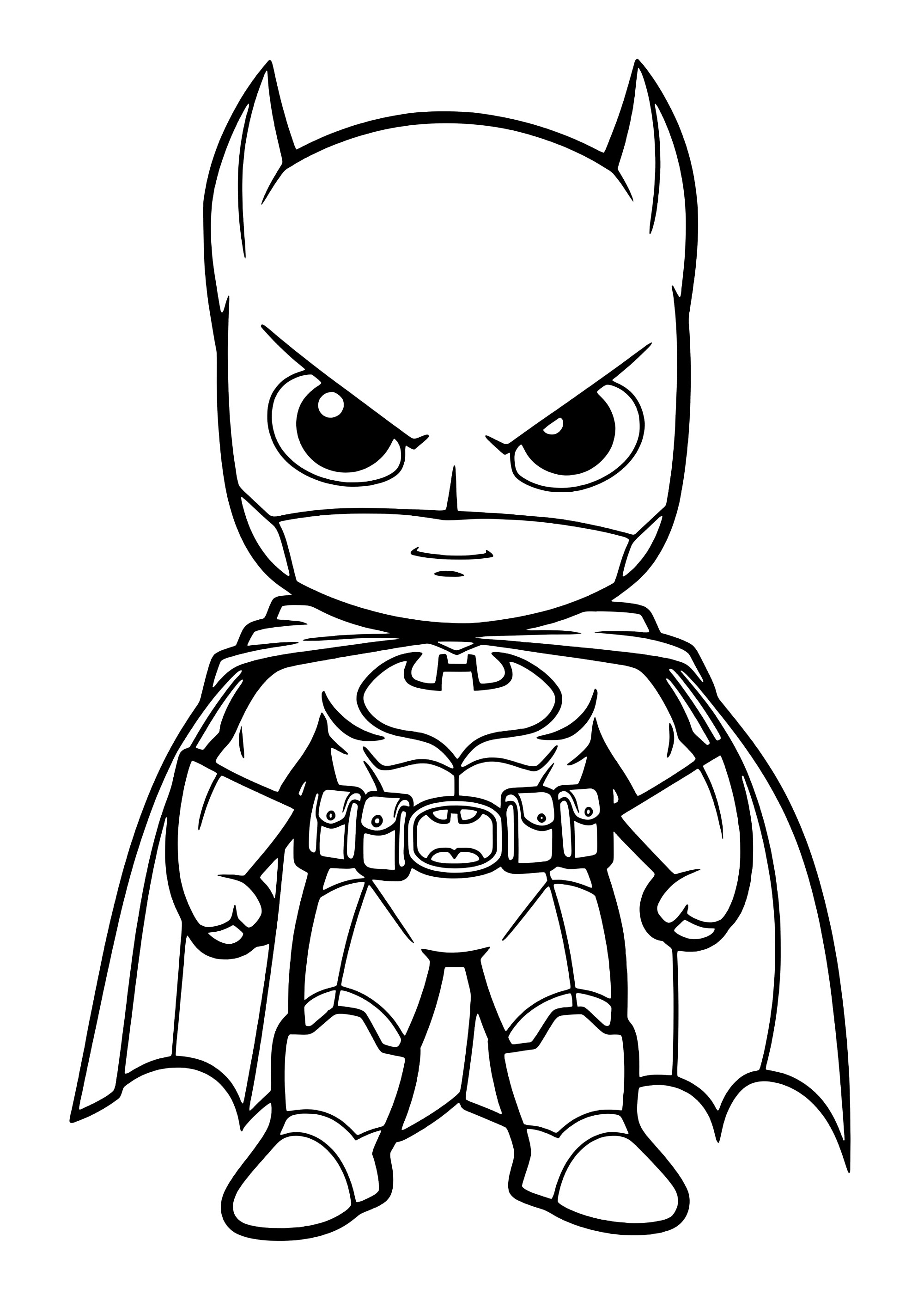 Batman mode dessin animé - Coloriage Batman pour enfants