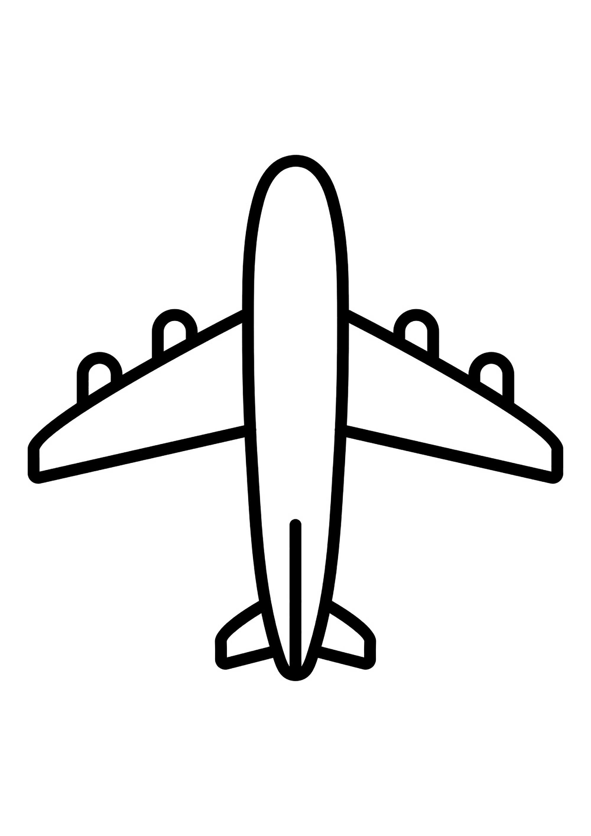 Très simple dessin d'un avion avec 4 moteurs - Coloriage Transports ...